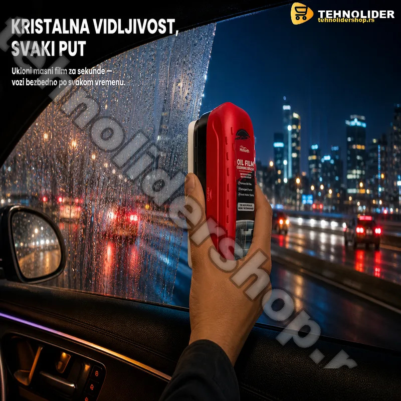 Četka i sredstvo za uklanjanje masnog filma sa auto stakala – 120 ml