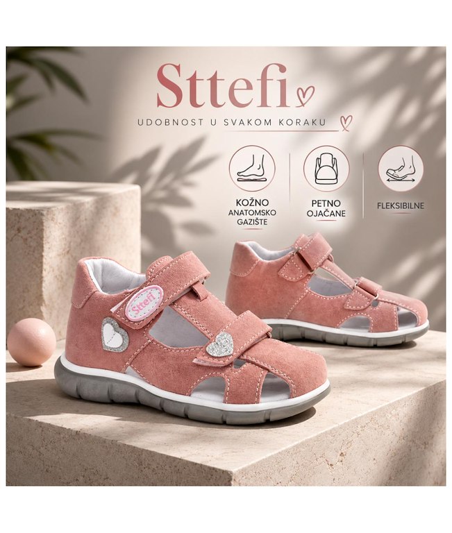 STTEFI DEČIJE POLUSANDALE - GIRLY / ROSA