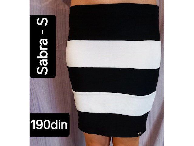 Sabra suknja crno bela pruge S/36