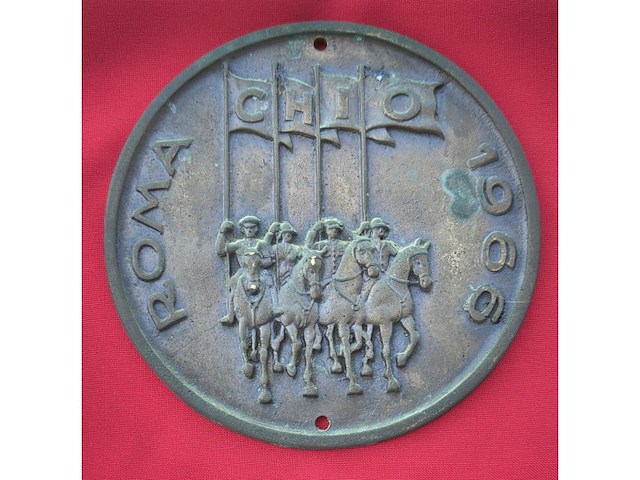 Stara bronzana plaketa CHIO Roma 1966  Konjički sport