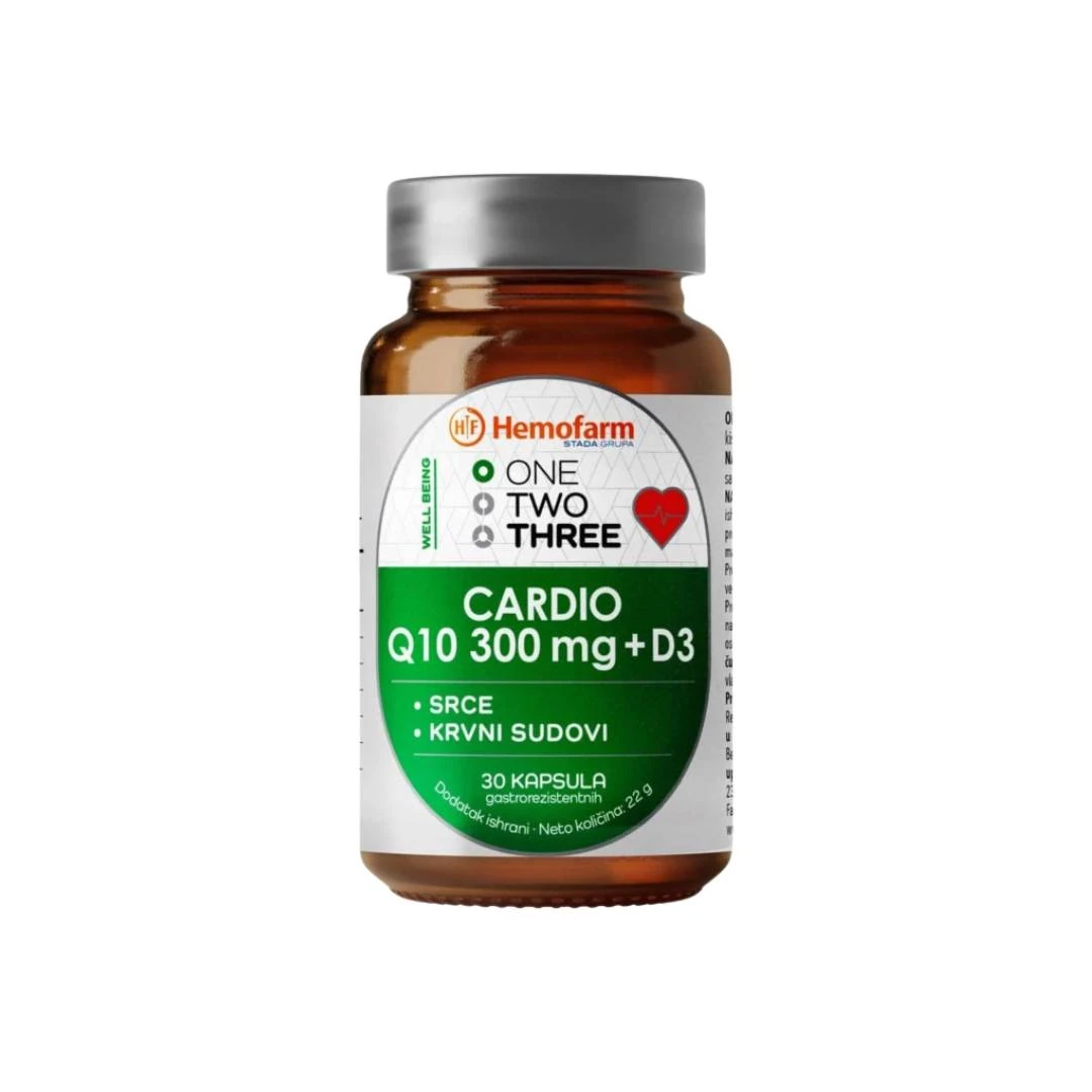 ONE TWO THREE CARDIO Q10 300 mg i D3 30 Kapsula