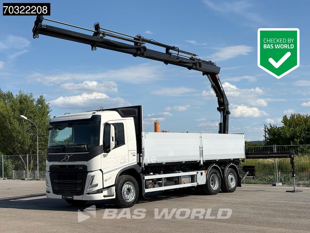 Novi Volvo FM 420 6X2 NEW! Hiab X-Hidduo 188 Kran Remote control Lift+Lenk kamion s ravnom platformom