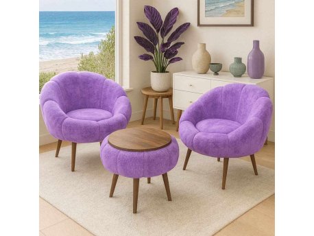Atelier del Sofa Fotelje i klub stočić Lida Wellsoft Lilac