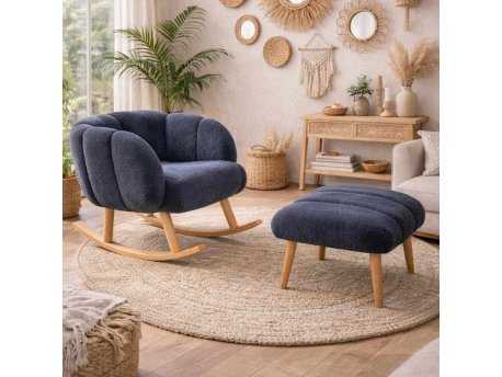 Atelier del Sofa Fotelja i tabure Lotus Anthracite