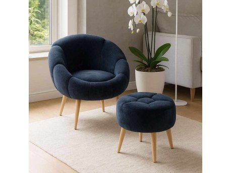 Atelier del Sofa Fotelja i tabure Lida Anthracite