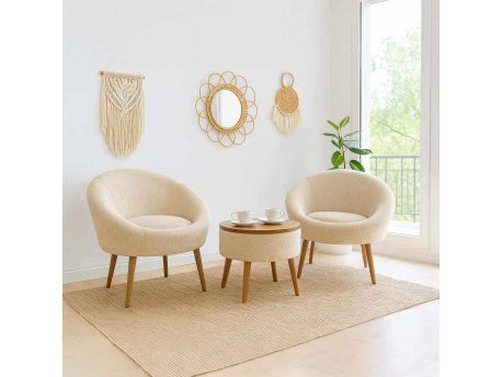 Atelier del Sofa Fotelje i klub stočić Lida Linen Cream