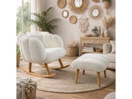 Atelier del Sofa Fotelja i tabure Lotus White