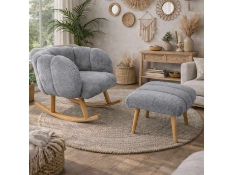 Atelier del Sofa Fotelja i tabure Lotus Grey