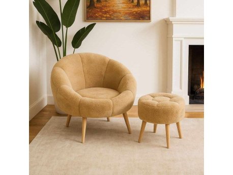 Atelier del Sofa Fotelja i tabure Lida Brown