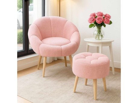 Atelier del Sofa Fotelja i tabure Lida Pink
