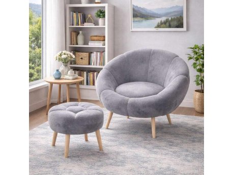 Atelier del Sofa Fotelja i tabure Lida Grey