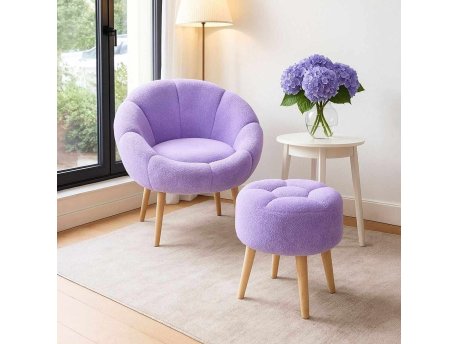 Atelier del Sofa Fotelja i tabure Lida Lilac