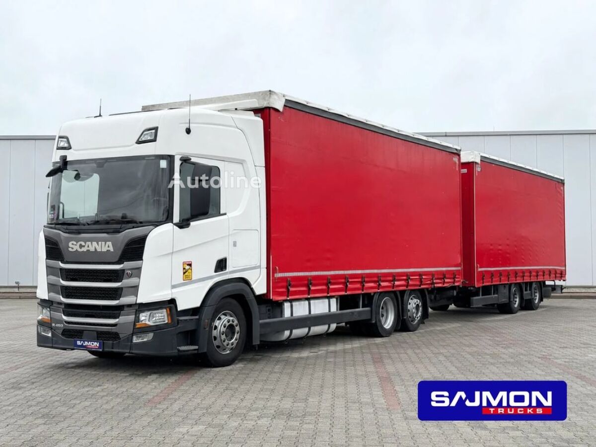 Scania R450 / ZESTAW TANDEM 120 M3 / 7,75 M + 7,75 M / SALON PL kamion s ceradom + prikolica sa ceradom