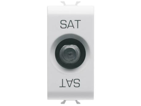 GEWISS GW10371 SAT Socket 1M F-Connect Prigušivanje 0dB Bela
