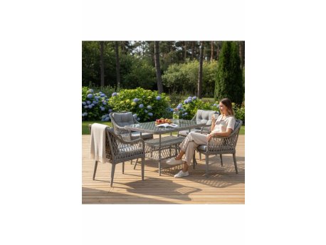 HANAH HOME Baštenska garnitura Hisar 4+1 Grey