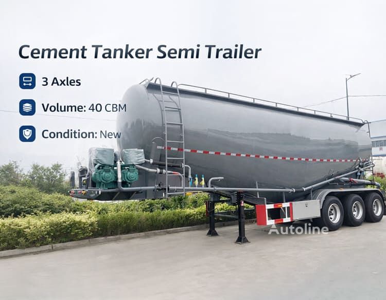 Nova Titan 3 Axle 40CBM Powder Cement Tanker Semi Trailer Bulk Cement Tank cisterna za prevoz cementa