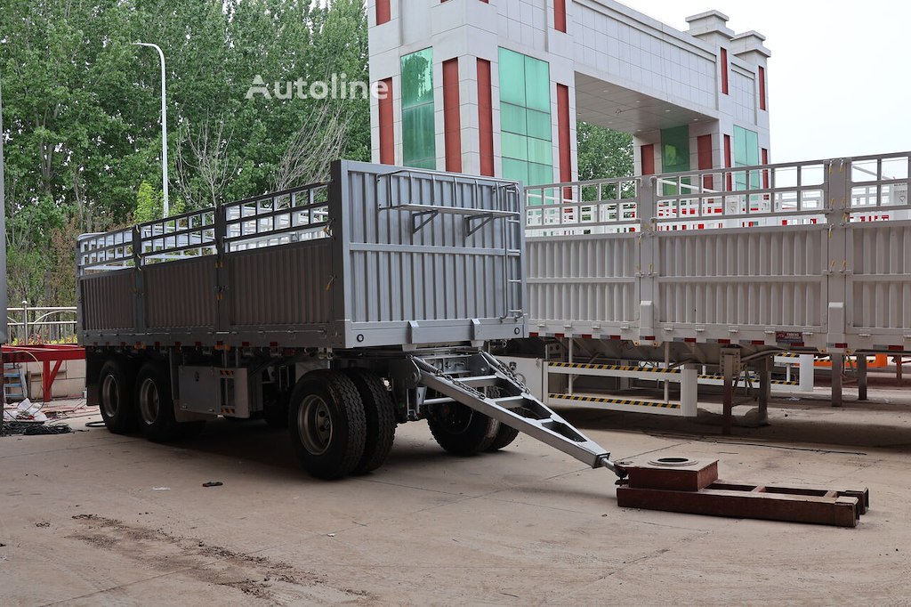 Nova Fudeng Customized 3 Axle Drawbar Trailer 20Ton Fence Cargo Full Trailer prikolica kiper