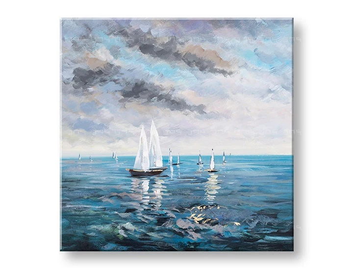 Ručno Slikana Slika BRODOVI 70x70 Cm