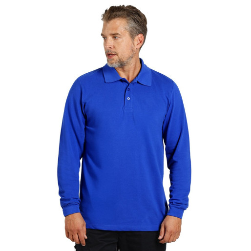 AZZURRO II LSL, PAMUČNA POLO MAJICA DUGIH RUKAVA, 180 G/M2, ROJAL PLAVA