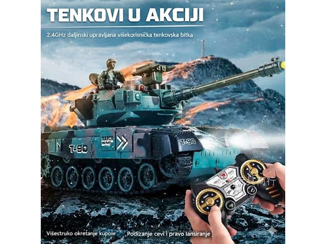 MOĆNI RC TENK T-90: Sa podizanjem cevi i opremom