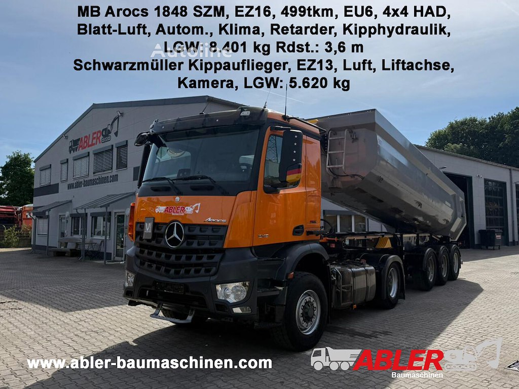 Mercedes-Benz Arocs 1848 SZM tegljač + poluprikolica kipera