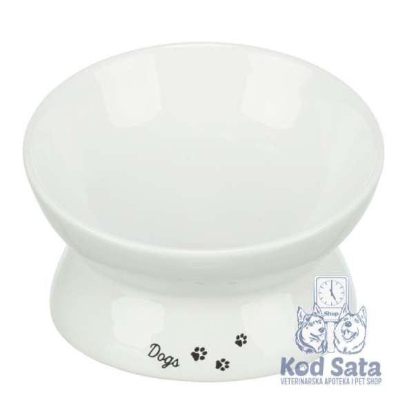 Trixie - Bela Keramička Činija Za Pse Ergonomska 0,35l