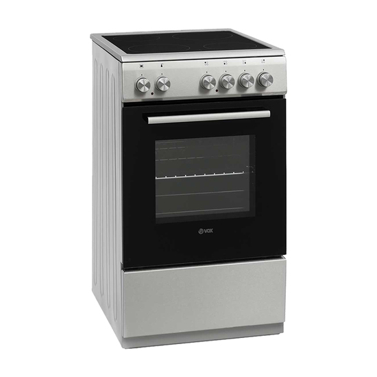 Električni šporet Vox CHT 5105 IX, 8500W, Staklokeramička ploča., ventilatorska rerna, 53 l, Inox