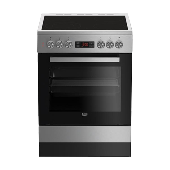 Električni šporet Beko FSE 67310 GX, 8200W, ravna ploča, Ventilatorska rerna, 65l, Boja Inox