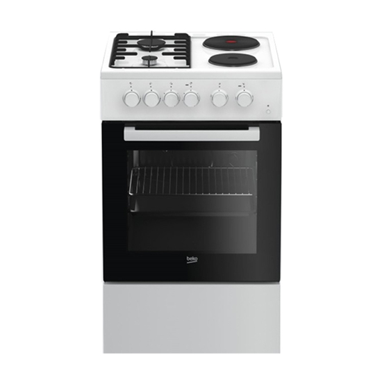 Kombinovani šporet Beko FSS 54010 DW, električne i gasne ringle, 60 l, Bela