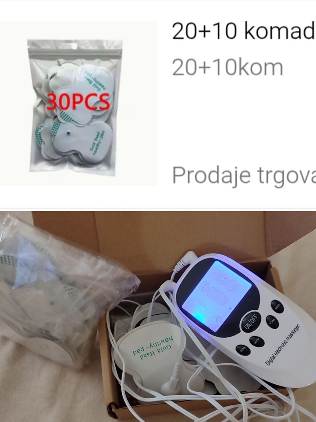 Digitalni elektronski masažer (TENS/EMS tip) - Ručni uređaj sa
