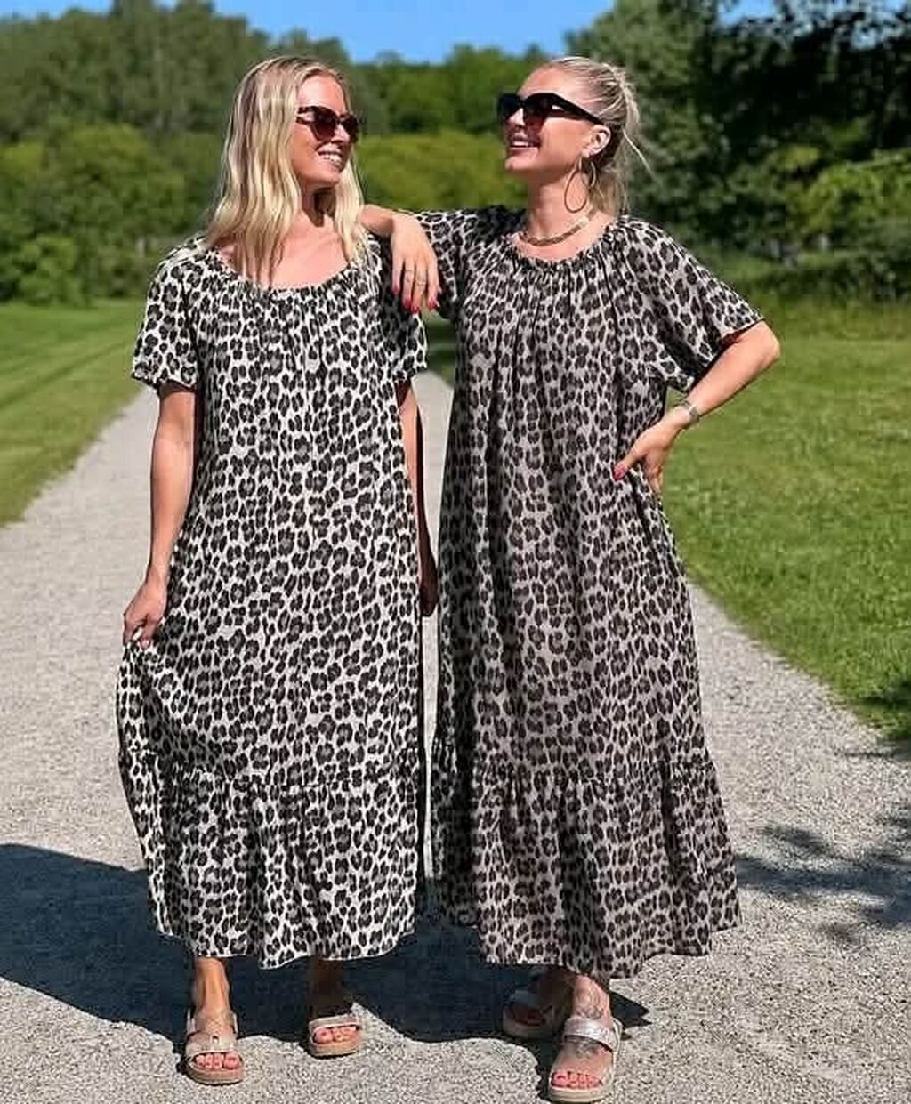 Leopard maxi haljina za punije dame,lepršavi kroj. - Print: klasičan