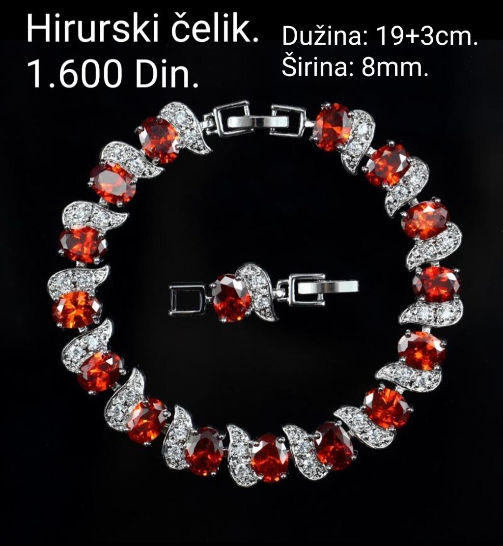 Elegantne narukvice od hirurškog čelika sa bogato brušenim kamenjem u