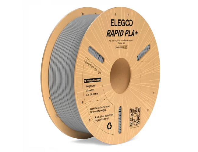 Elegoo Rapid PLA+ sivi filament za 3D štampače 1.75mm 1kg