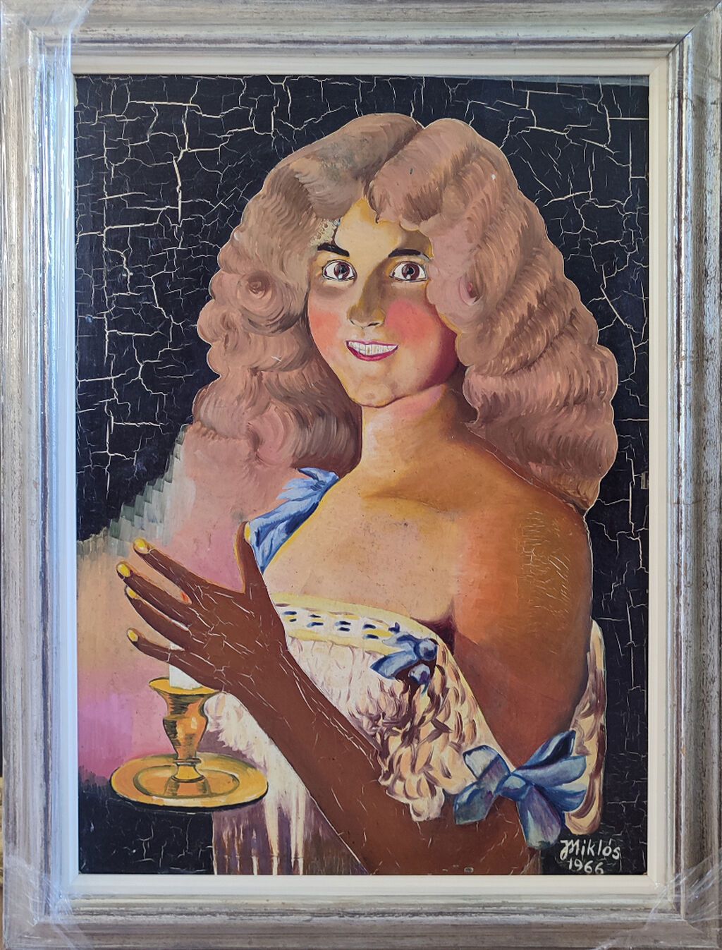 Autor: Miklos Jakab, Devojka sa svećem. Dim: 63 x46 cm. tel.