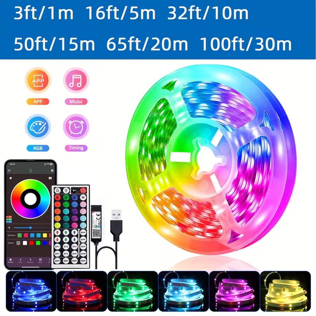 Led traka 5m 1000din  Led traka 10m 1400din  Led traka 15m