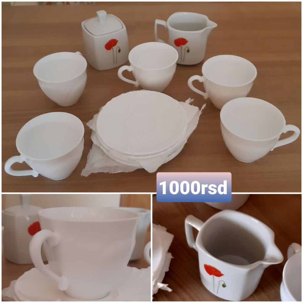 Porcelanski set za kafu/čaj – elegantan beli servis sa diskretnim