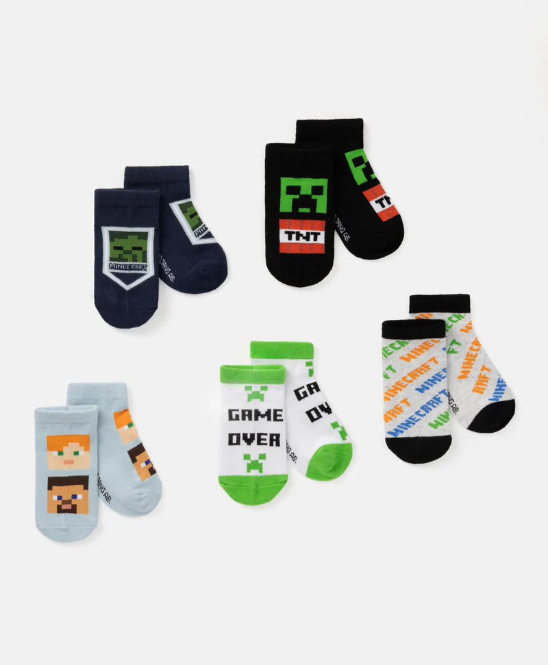 Set od 5 pari stop čarapa sa Minecraft motivom