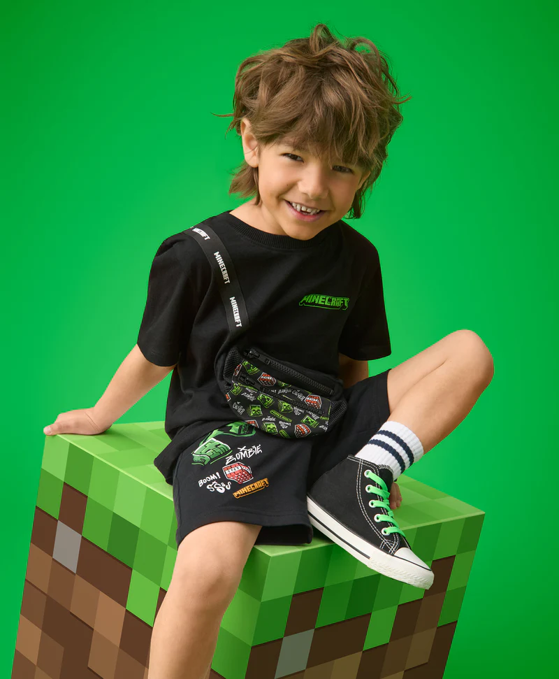 Dečija Minecraft majica sa cross-body torbicom, 100% pamuk
