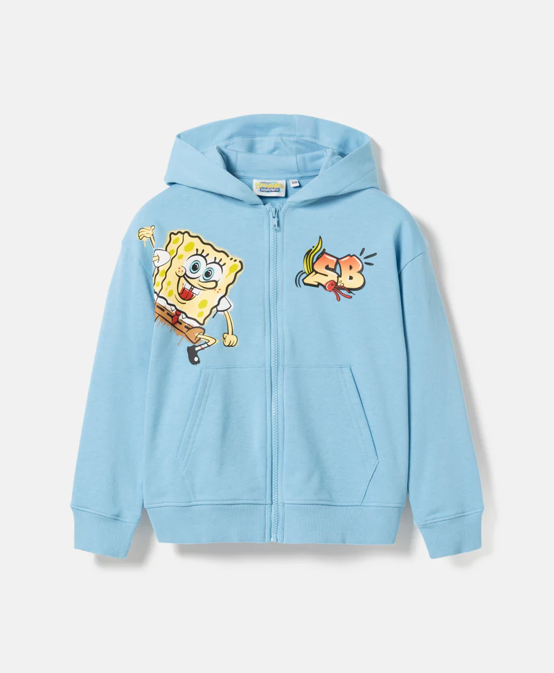 Dečji plavi duks sa rajsferšlusom SpongeBob