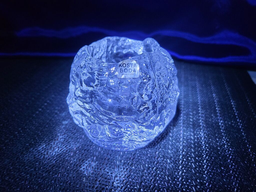 Svecnjak rucni rad,kristal Kosta Boda Svedska iz 70ih.godina