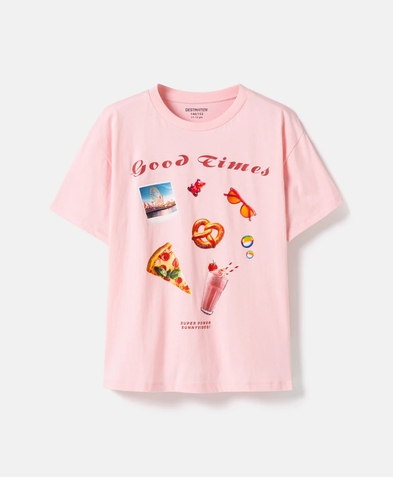 Devojački t-shirt oversize sa štampom 100% pamuk