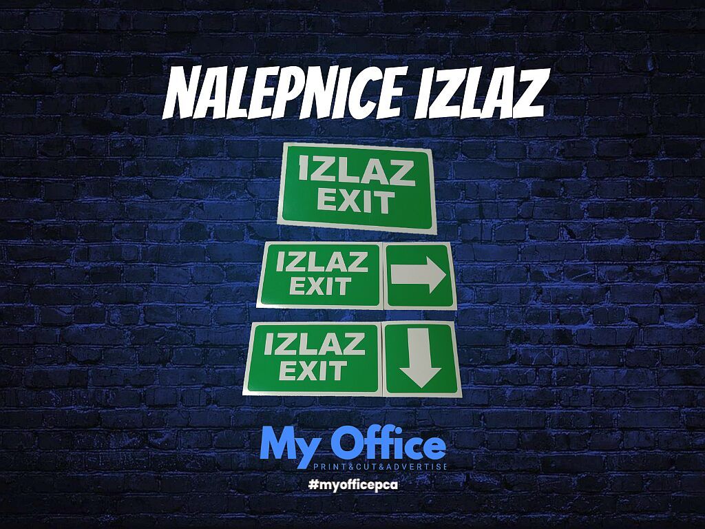 Nalepnice IZLAZ modularne,PVC folija! My Office