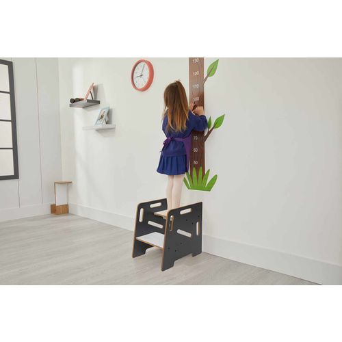 Step stool - antracit, bela