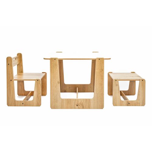 Crane 1 St 1 Ch - White White prirodni dečiji sto set