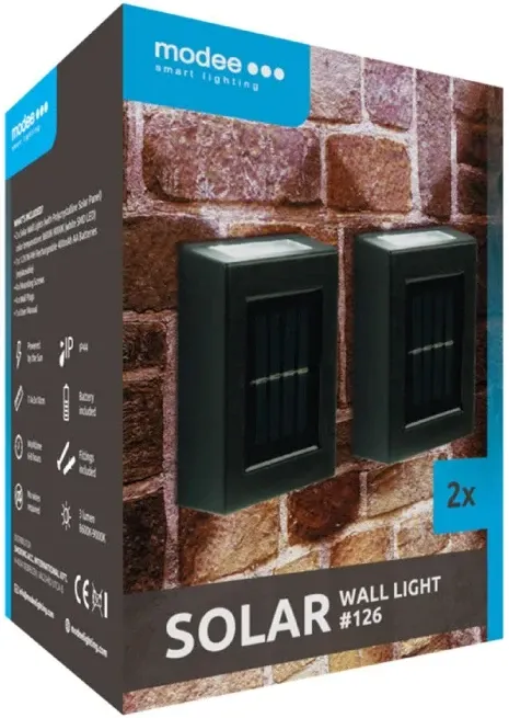 Solarna zidna lampa ML-WS126 126 Modee Lighting LED (Cena je za pakovanje od 2kom)