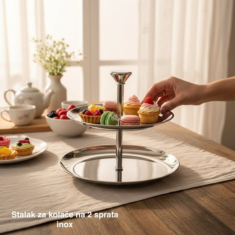 Stalak za kolače na 2 sprata inox
