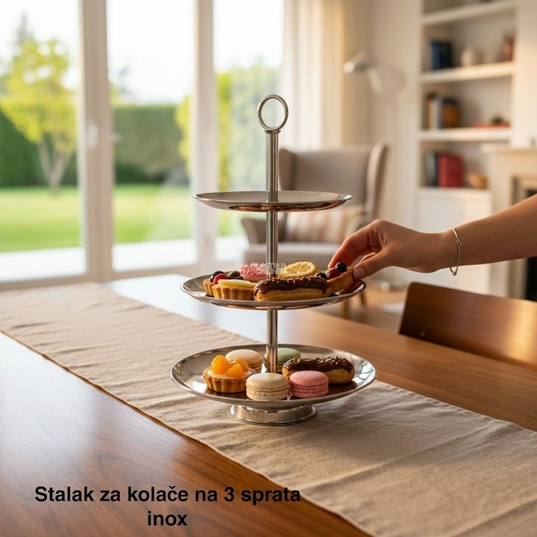 Stalak za kolače na 3 sprata inox