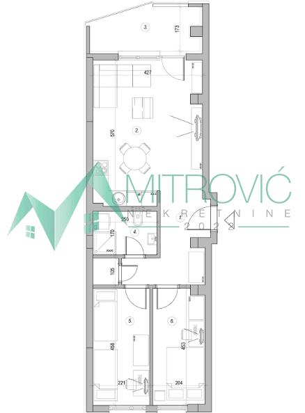 Dvoiposoban stan na prodaju, Sremska Kamenica, Novi Sad, 60m², 163.860 €