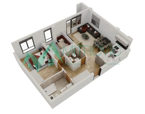 Troiposoban stan na prodaju, Salajka, Novi Sad, 74m², 221.500 €