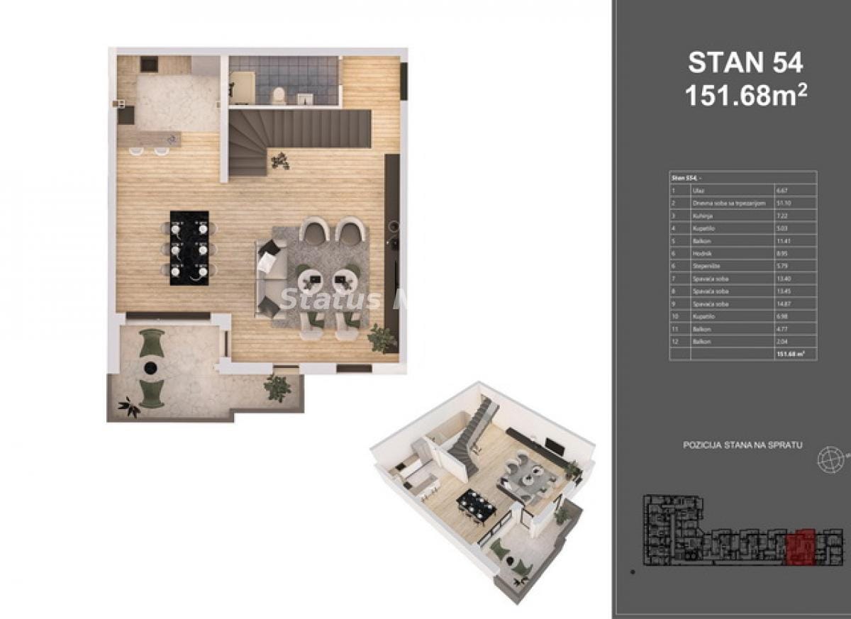 Četvorosoban stan na prodaju, Centar, Novi Sad, 152m², 516.650 €